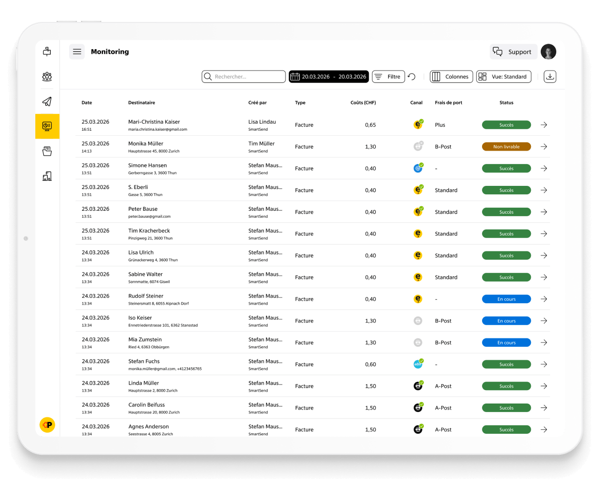 Envoyer du courrier professionnel en ligne avec SmartSend | ePost Suisse
